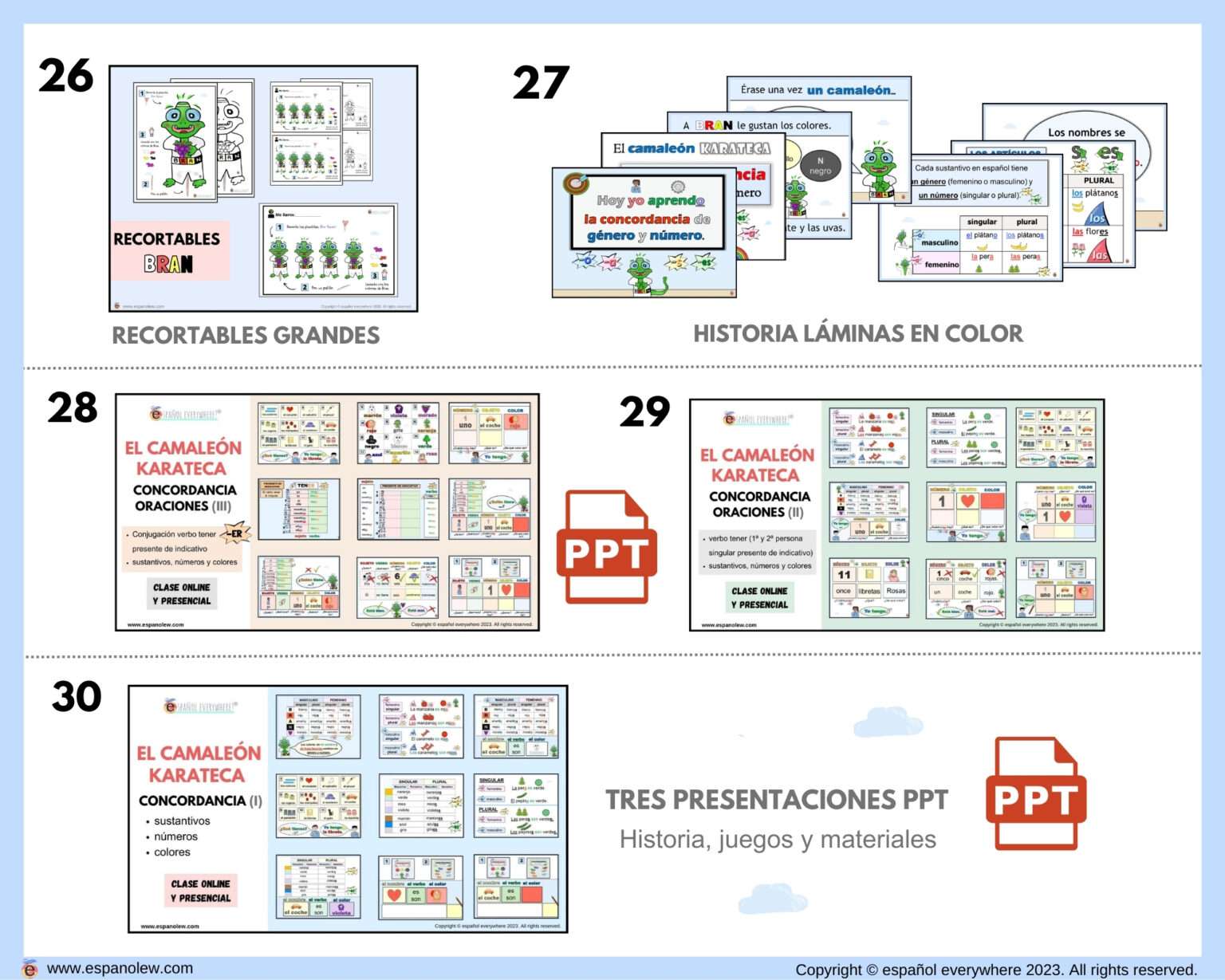 | 🌈Concordancia de sustantivos. Números, vocabulario y colores.