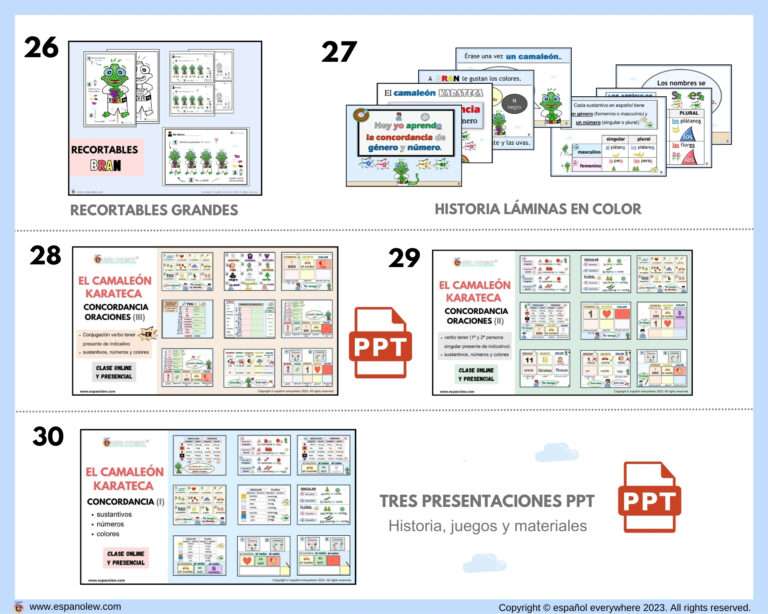 | 🌈Concordancia de sustantivos. Números, vocabulario y colores.
