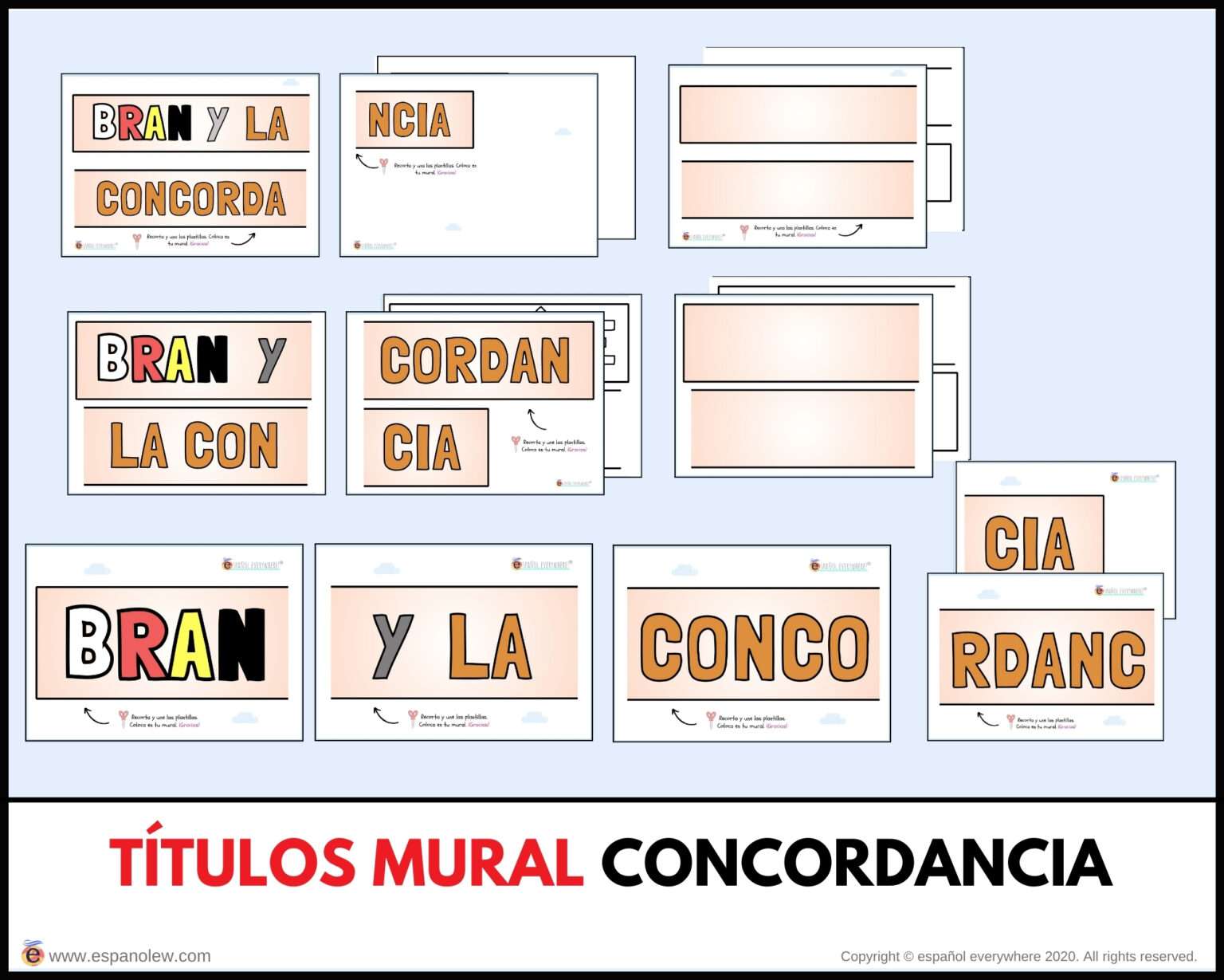 La concordancia de sustantivos con números y colores. Clase de español ...