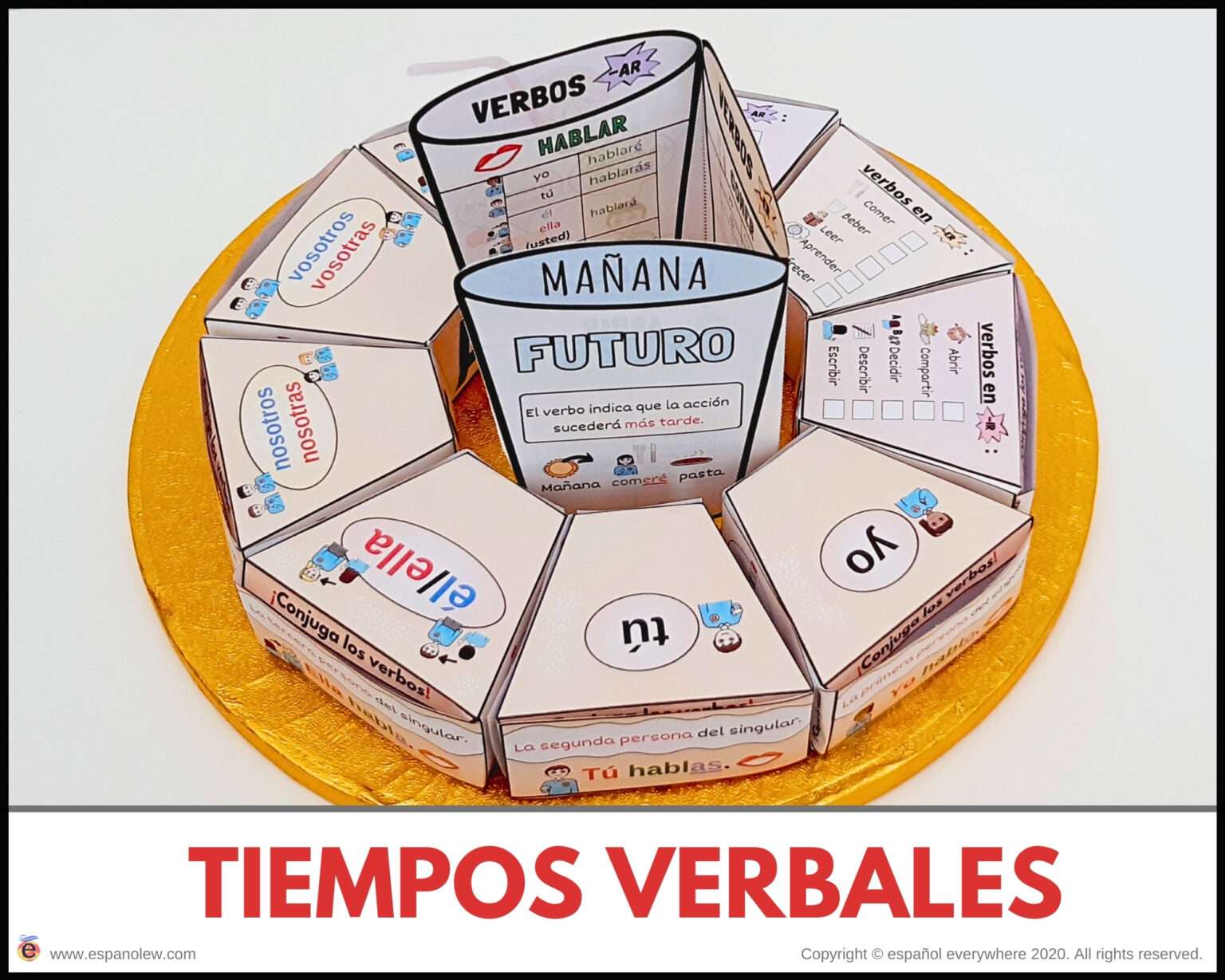 Juegos y manualiddades conjugación y tiempos verbales. Clase de español ...