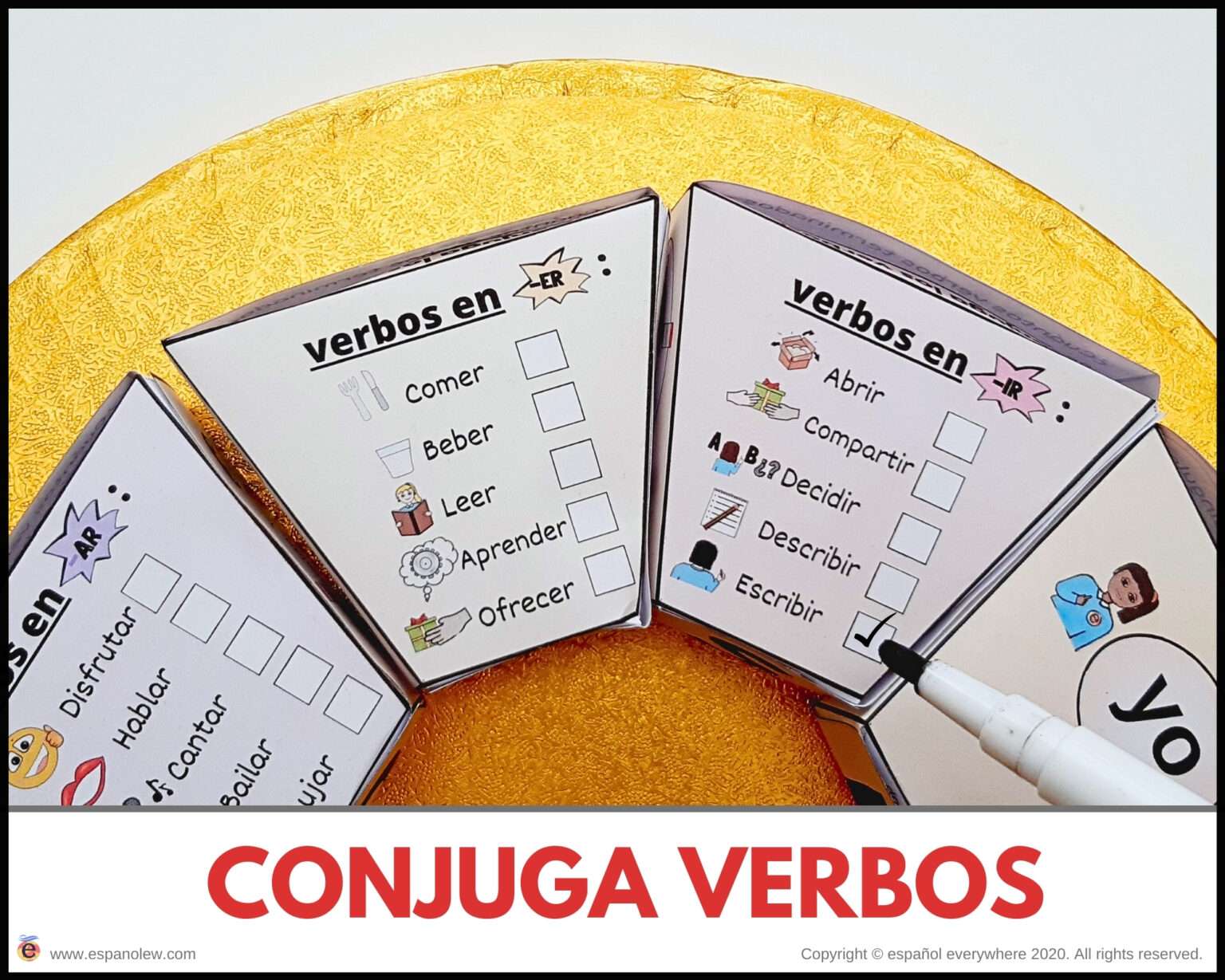 Juegos y manualiddades conjugación y tiempos verbales. Clase de español ...