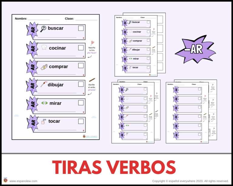 Manualidades y juegos conjugar verbos y tiempos verbales. Clase de ...