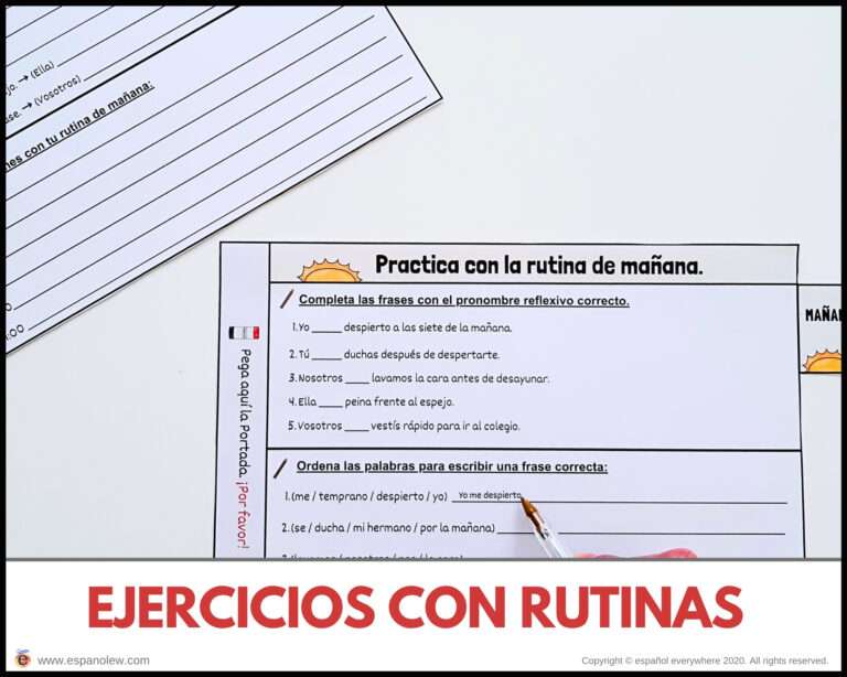 Acciones habituales. la rutina diaria vocabulario. Verbos de rutina ...