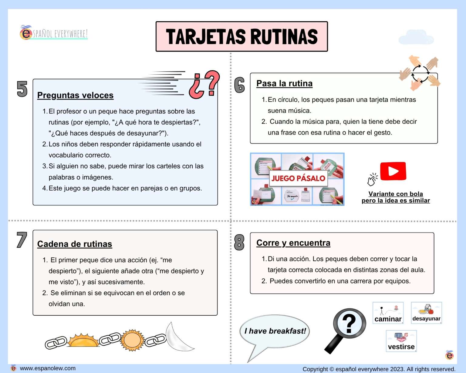 Acciones habituales. la rutina diaria vocabulario. Verbos de rutina ...