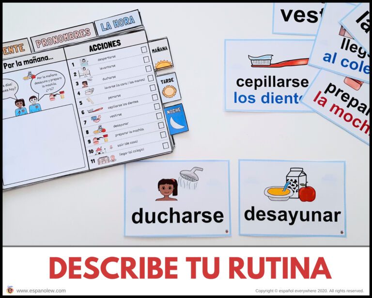 Acciones habituales. la rutina diaria vocabulario. Verbos de rutina ...