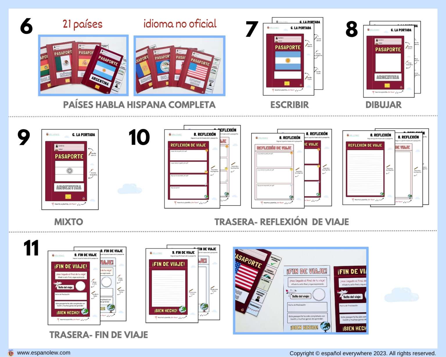 Pasaportes educativos imprimibles para niños: países, viajes y valores ...