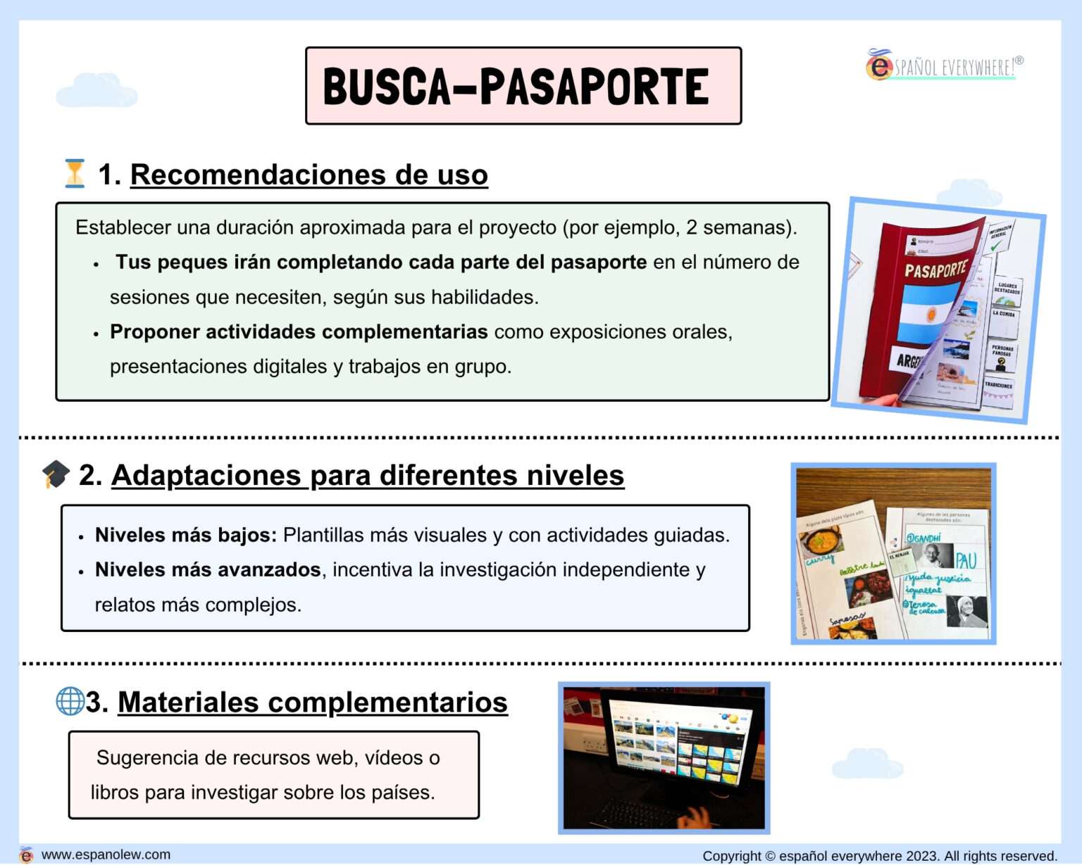 Pasaportes educativos imprimibles para niños: países, viajes y valores ...