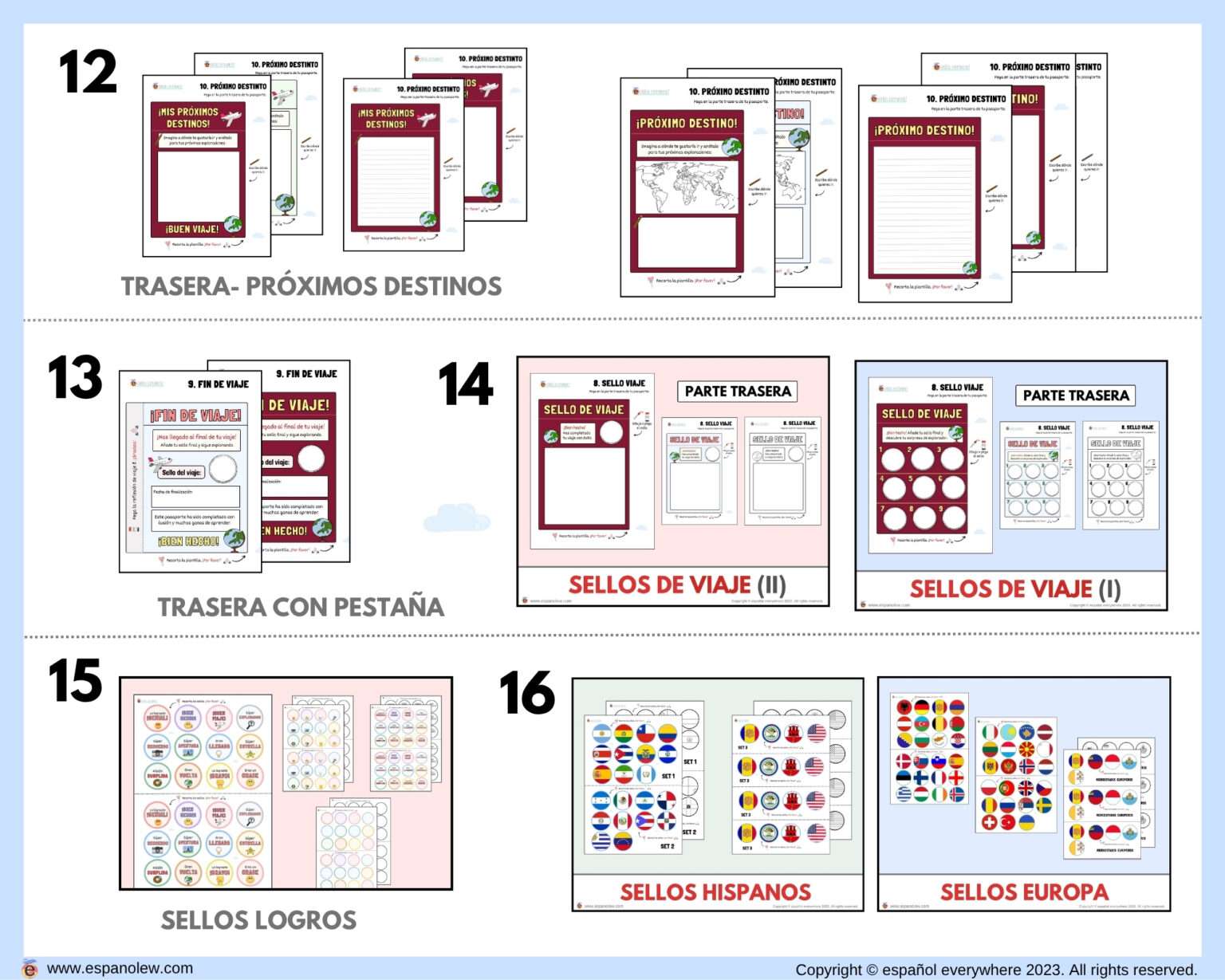 Pasaportes educativos imprimibles para niños: países, viajes y valores ...
