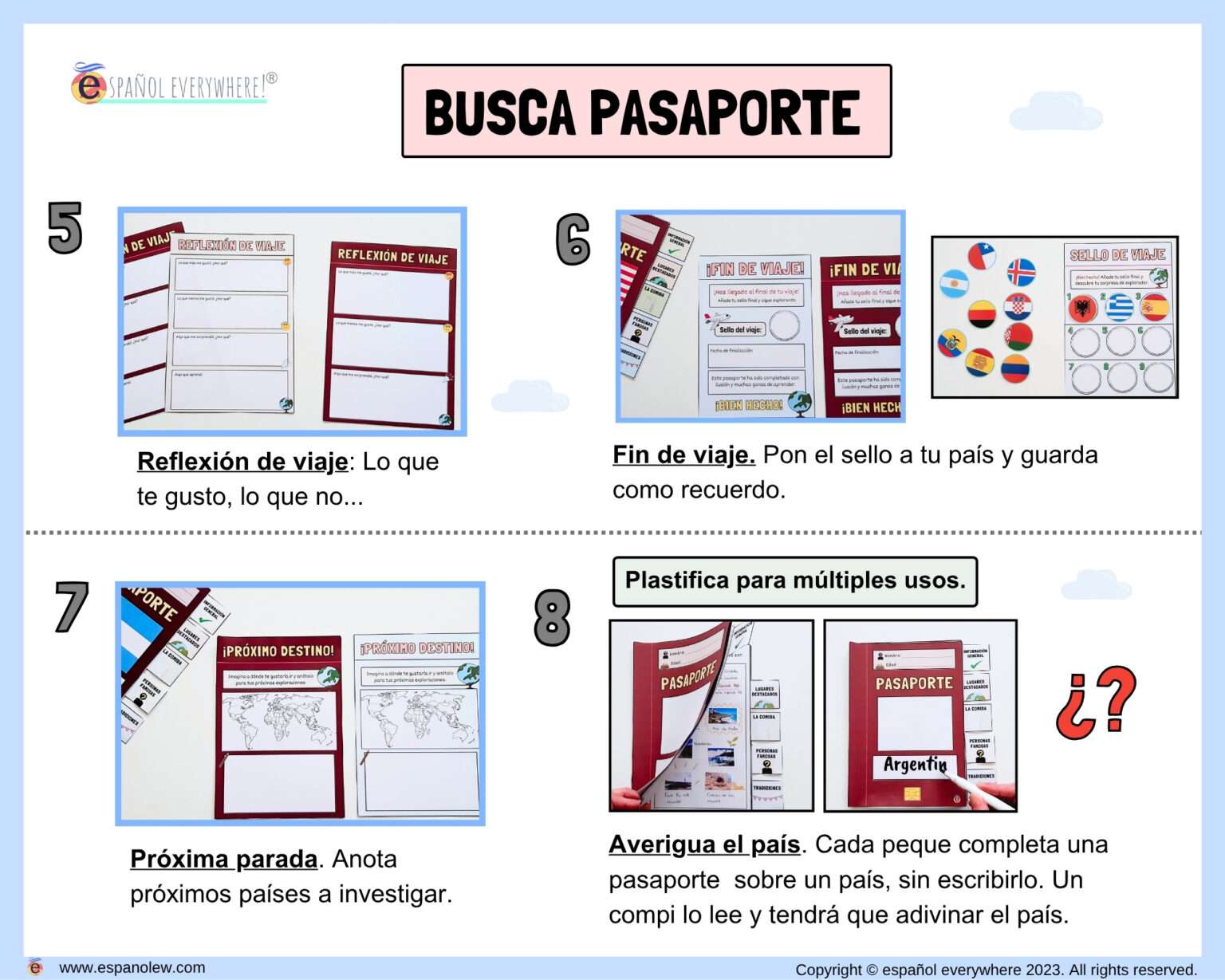 Pasaportes educativos imprimibles para niños: países, viajes y valores ...