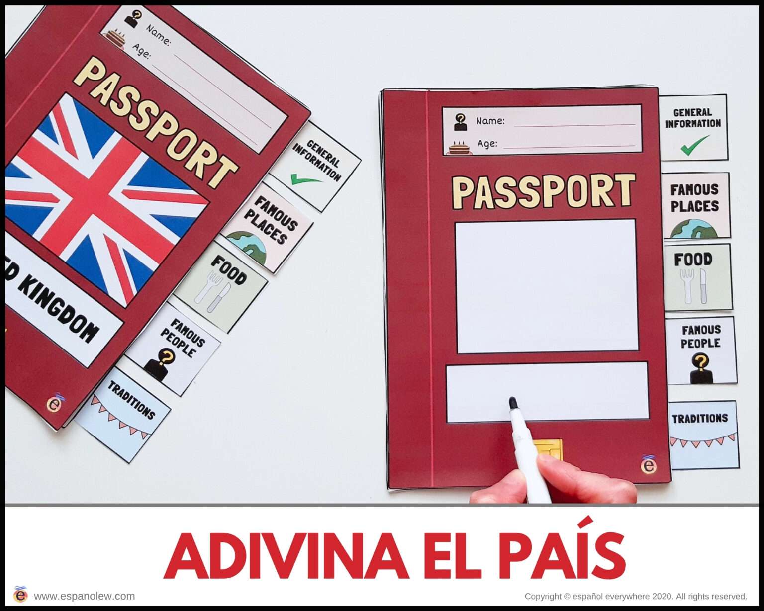 Pasaportes educativos imprimibles para niños: países, viajes y valores ...
