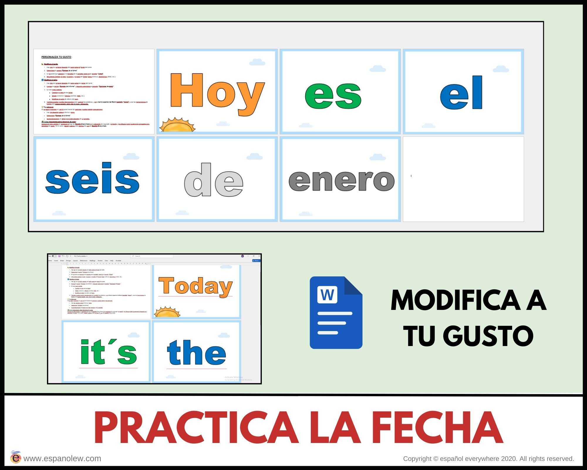 La fecha esn españo. Cómo se escribe la fecha en español. Clase de ...