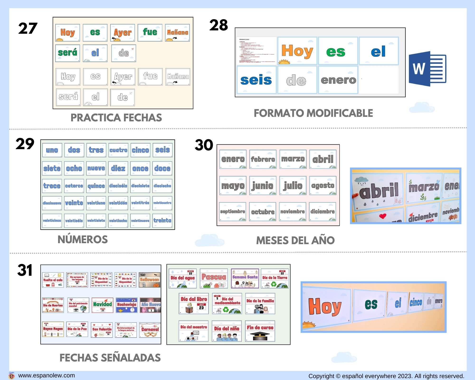La fecha esn españo. Cómo se escribe la fecha en español. Clase de ...