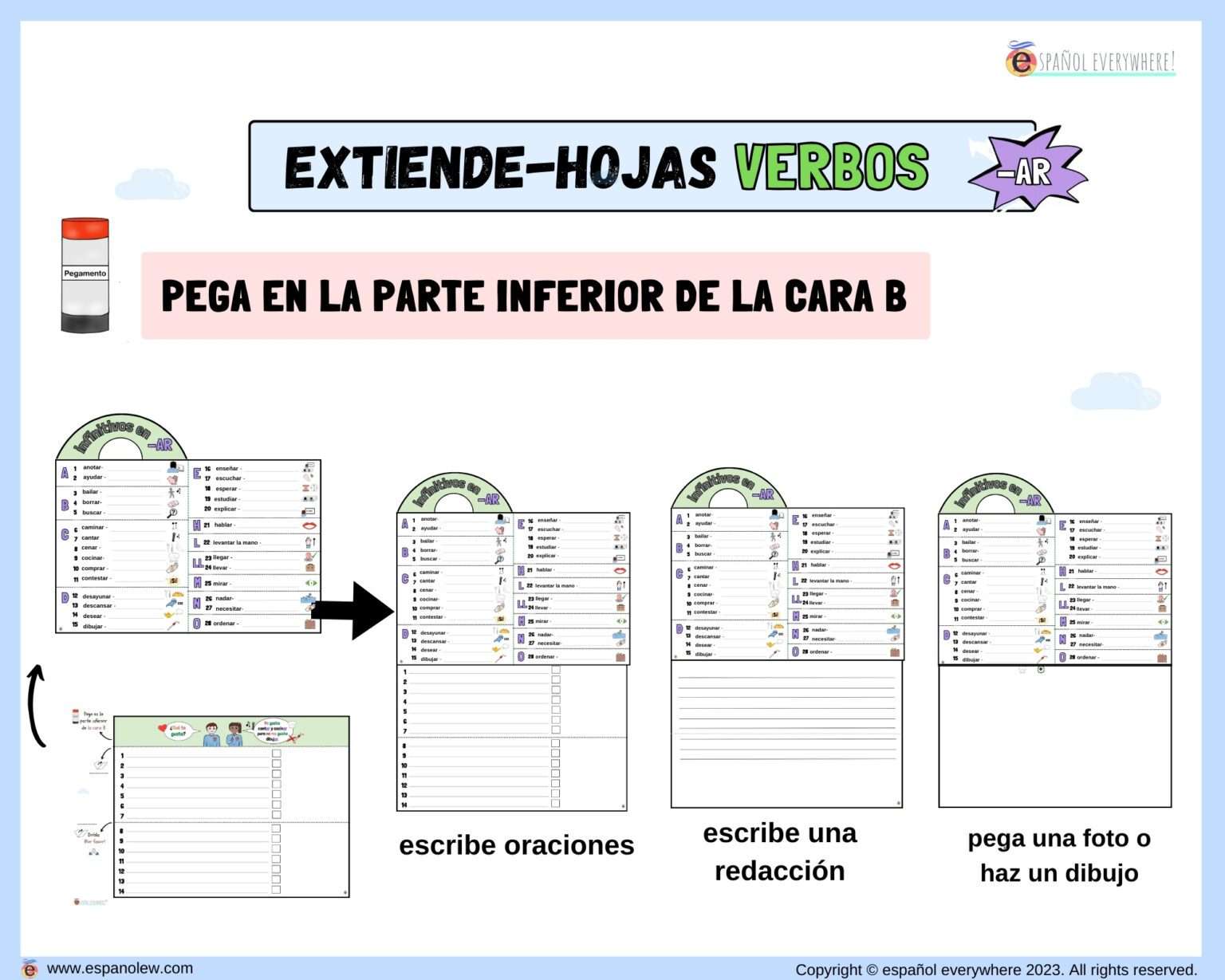 💻 ´Cuelga-verbos I´- Actividades, juegos y minilibros con verbos ...